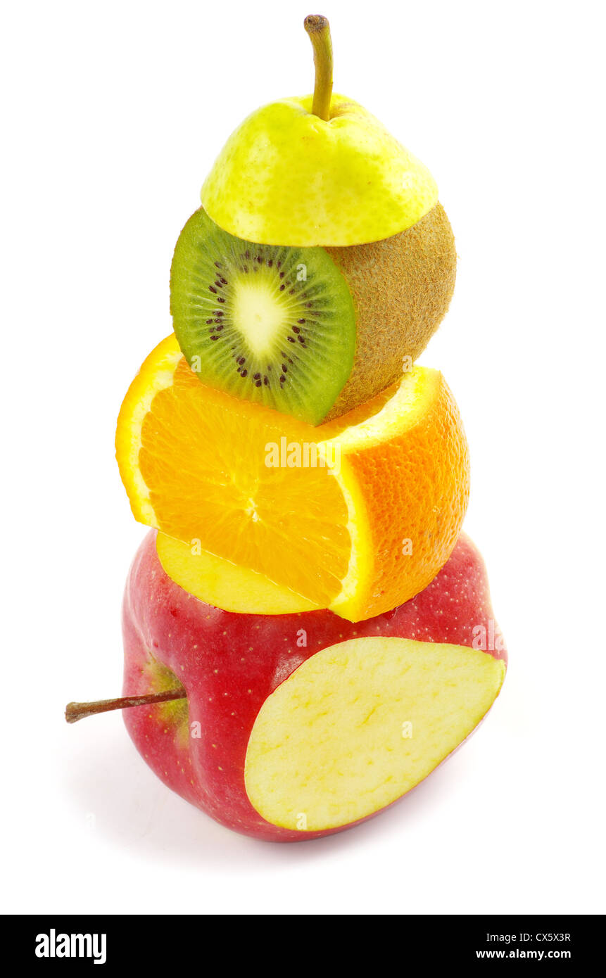 mixed fruit isolated on white Stock Photo - Alamy