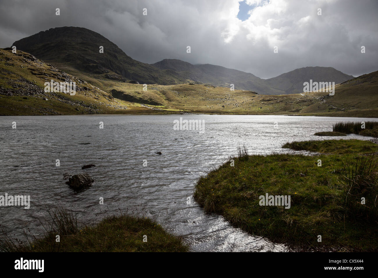 Styhead Tarn and Great End and Broad Crag in the distance, near Great ...