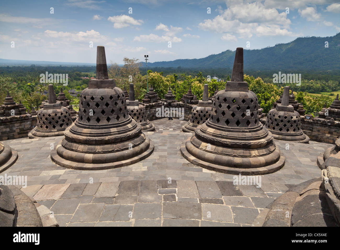 Stupas on the Buddhist Temple Borobudur in Indonesia Stock Photo - Alamy