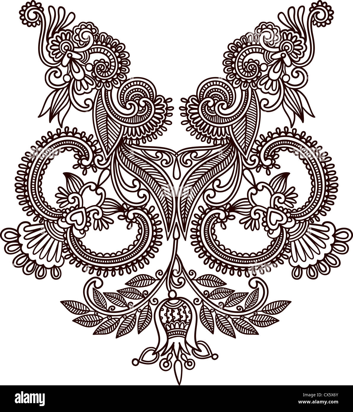 Neckline embroidery fashion Stock Photo - Alamy