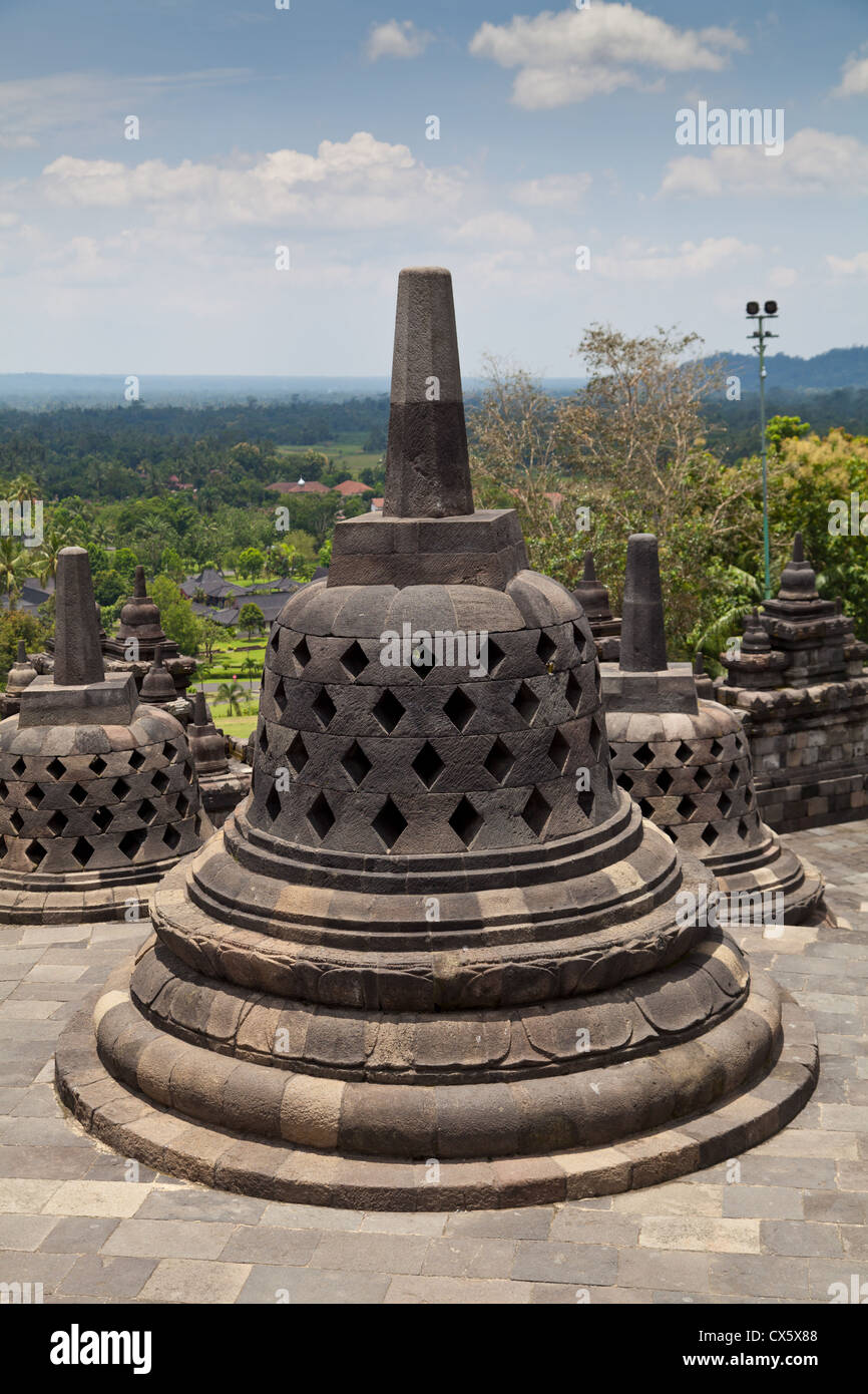 Stupas on the Buddhist Temple Borobudur in Indonesia Stock Photo - Alamy