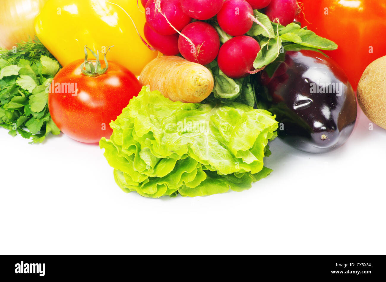 vegetables on the white background Stock Photo - Alamy