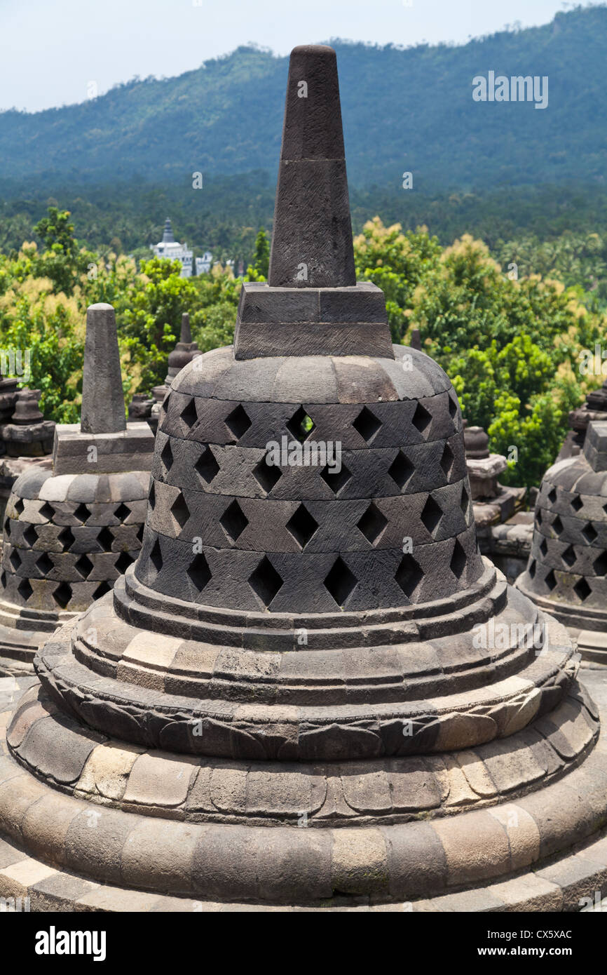 Stupas on the Buddhist Temple Borobudur in Indonesia Stock Photo - Alamy