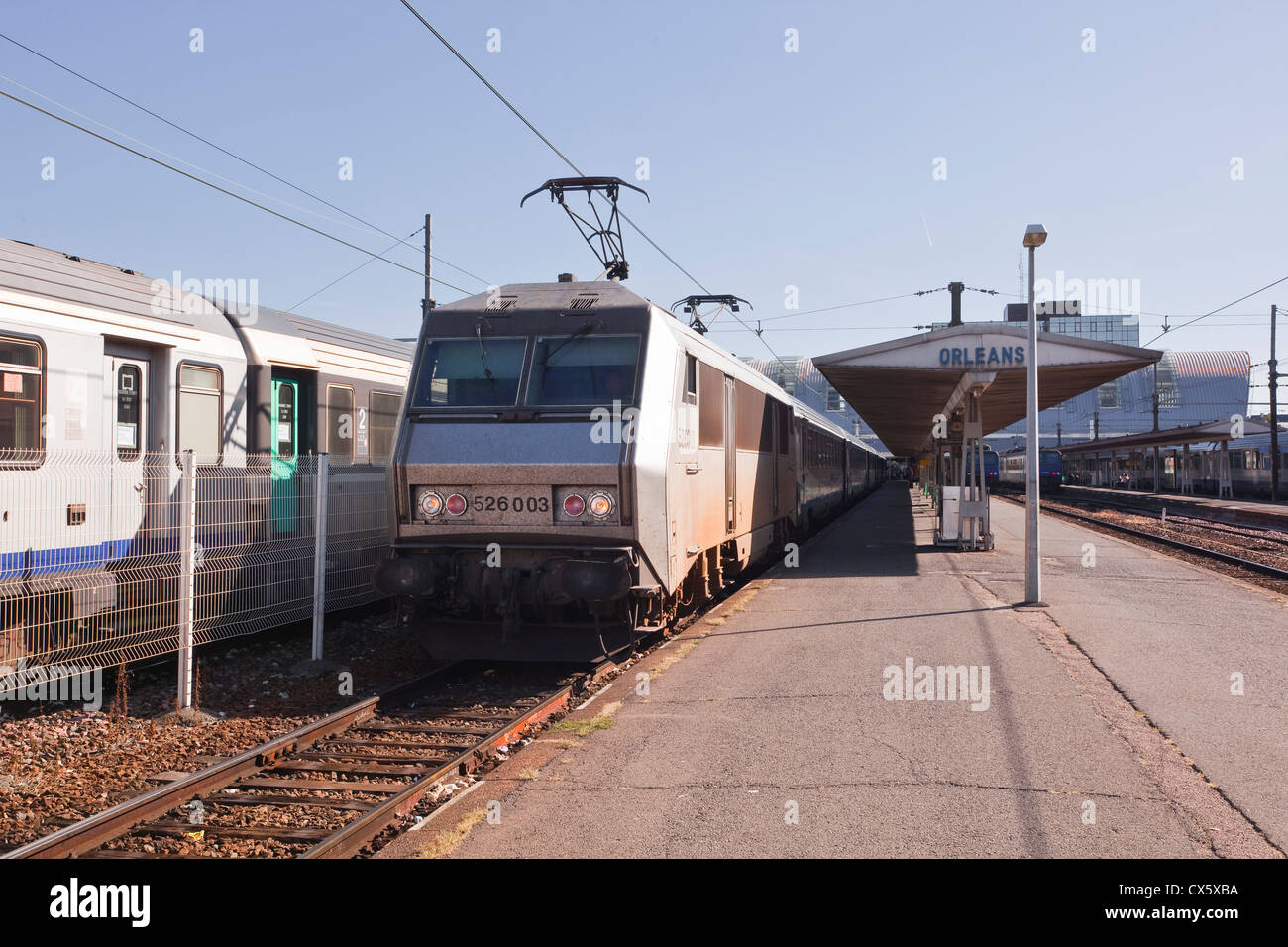 A regional TER (train express regional) awaits departure at Orleans ...