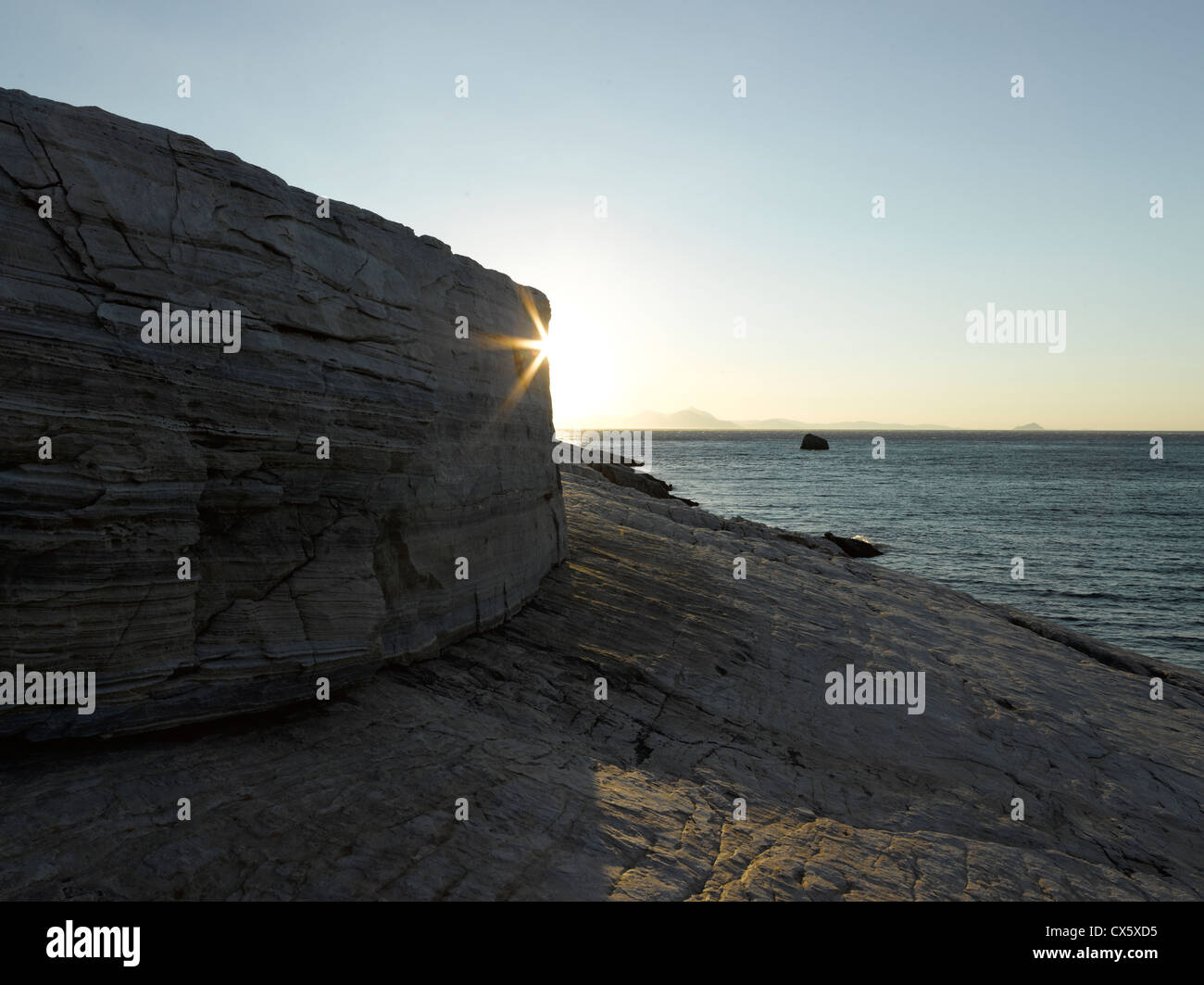 Volcanic rock strata, Ikaria, Greece Stock Photo - Alamy