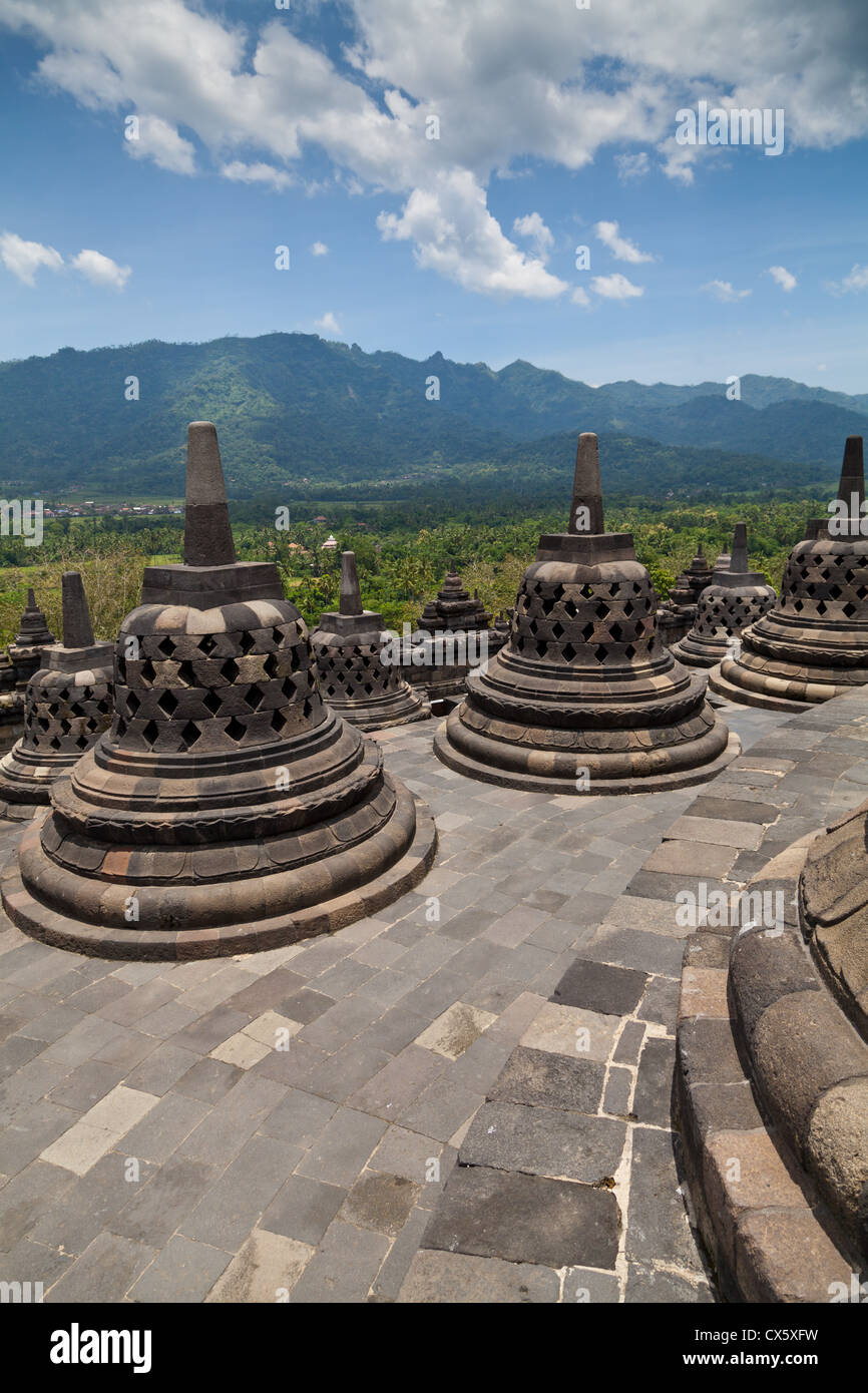 Stupas on the Buddhist Temple Borobudur in Indonesia Stock Photo - Alamy
