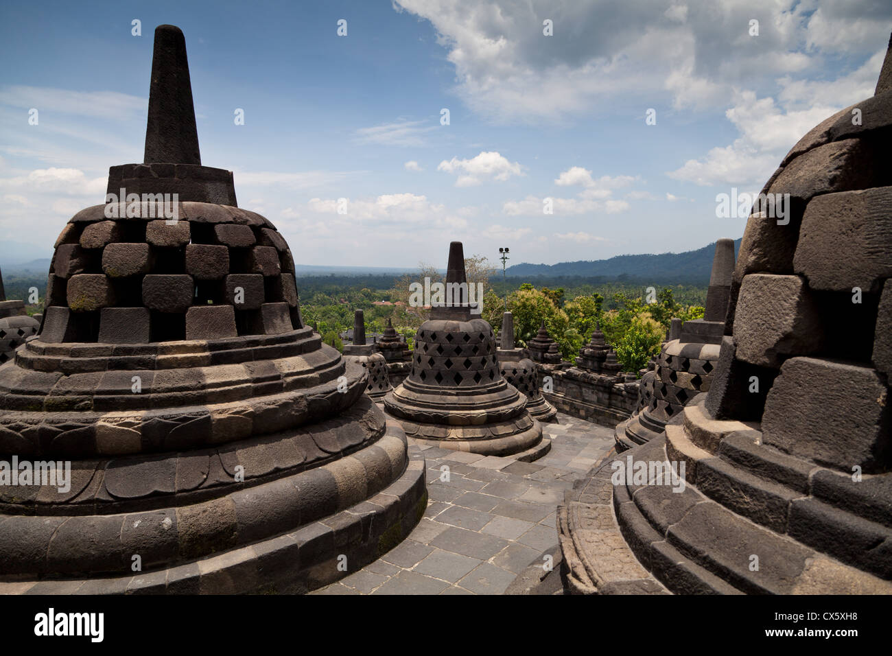 Stupas on the Buddhist Temple Borobudur in Indonesia Stock Photo - Alamy