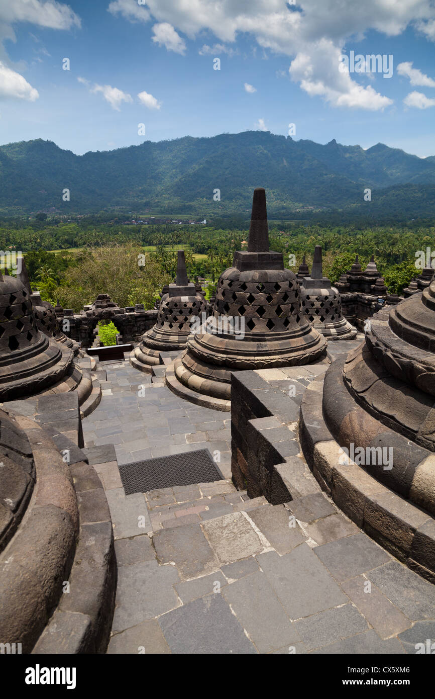 Stupas on the Buddhist Temple Borobudur in Indonesia Stock Photo - Alamy