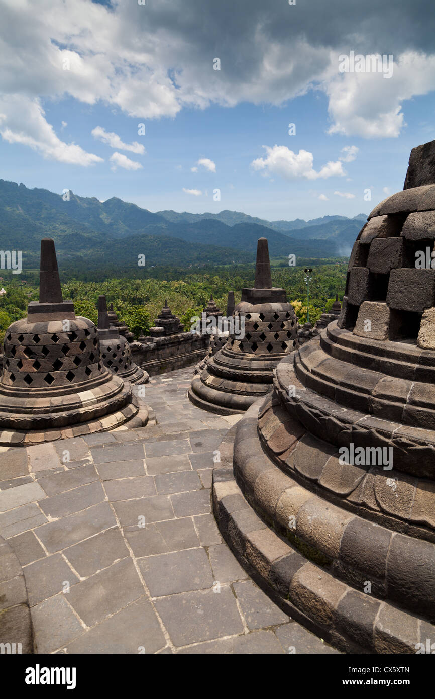 Stupas on the Buddhist Temple Borobudur in Indonesia Stock Photo - Alamy