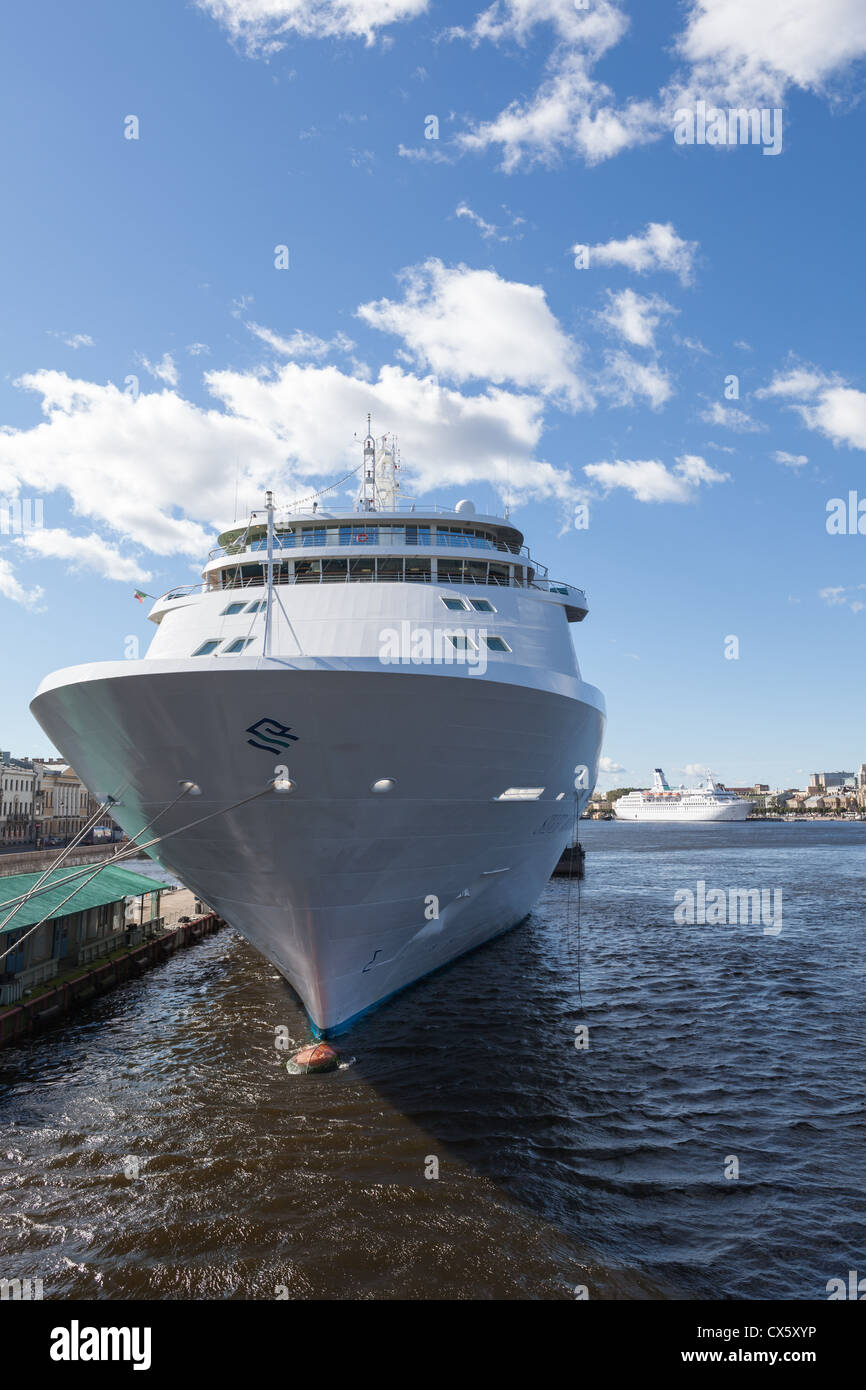 Silver Whisper luxury large cruise vessel moored on English embankment ...