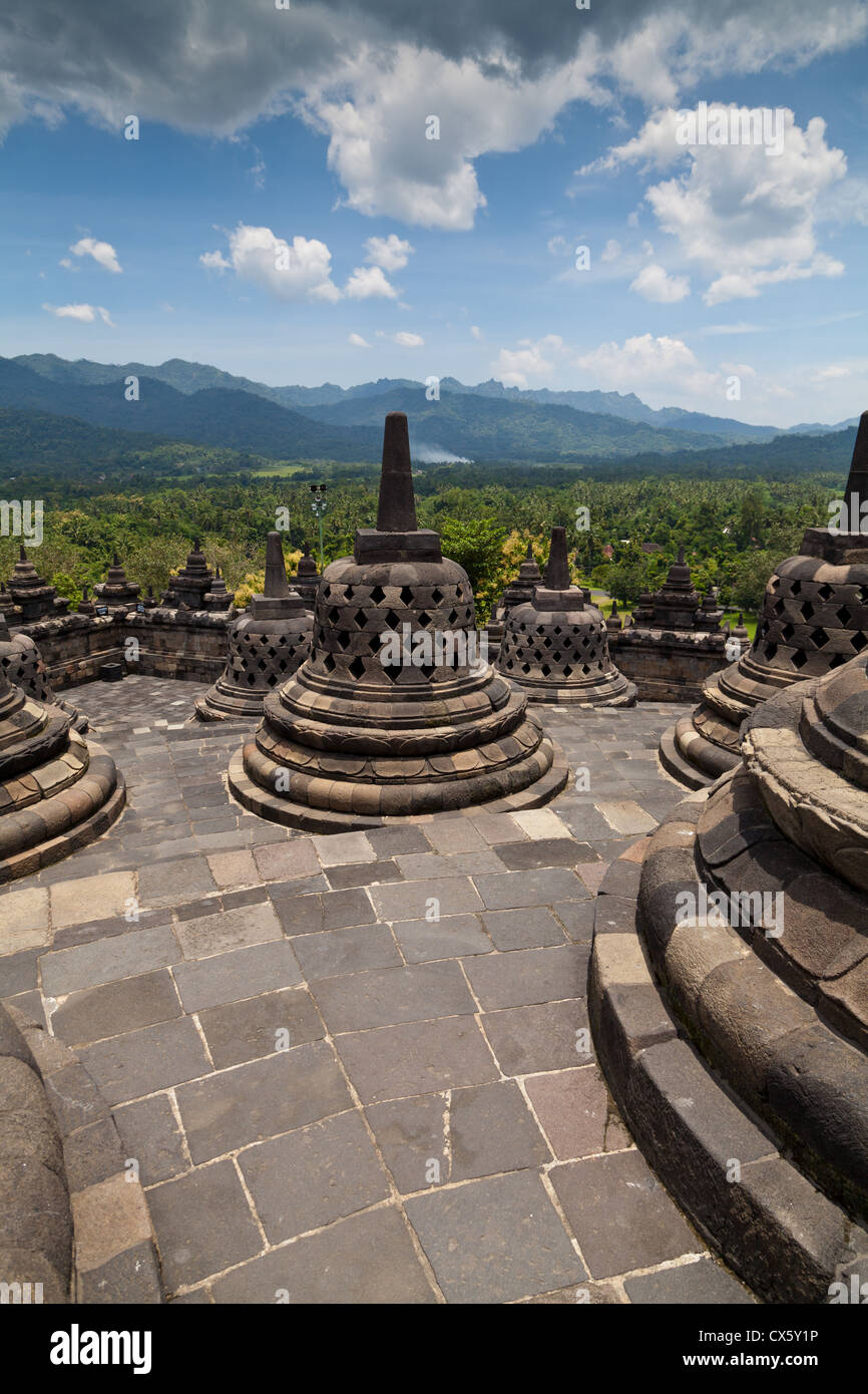 Stupas on the Buddhist Temple Borobudur in Indonesia Stock Photo - Alamy