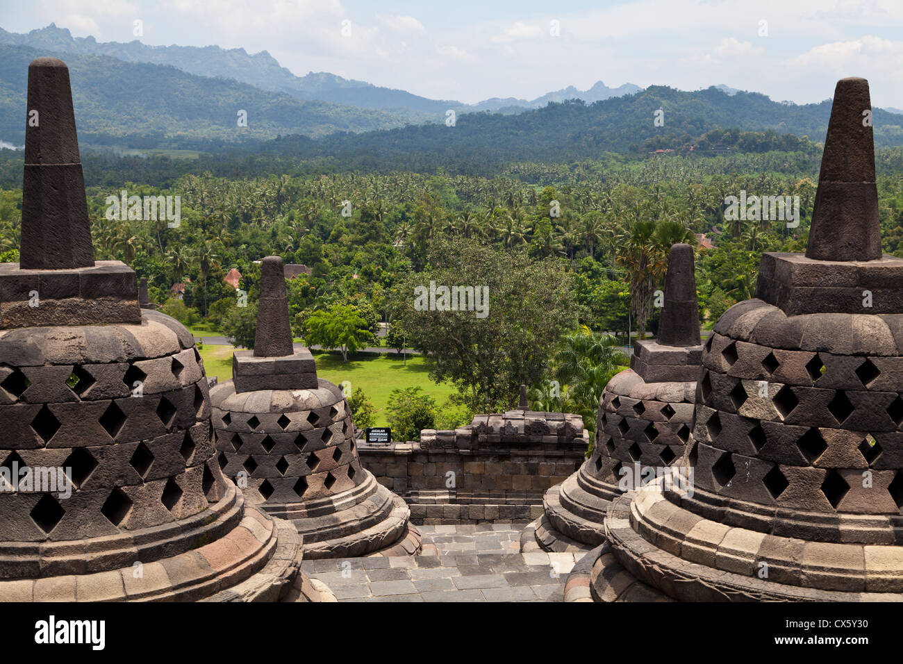 Stupas on the Buddhist Temple Borobudur in Indonesia Stock Photo - Alamy