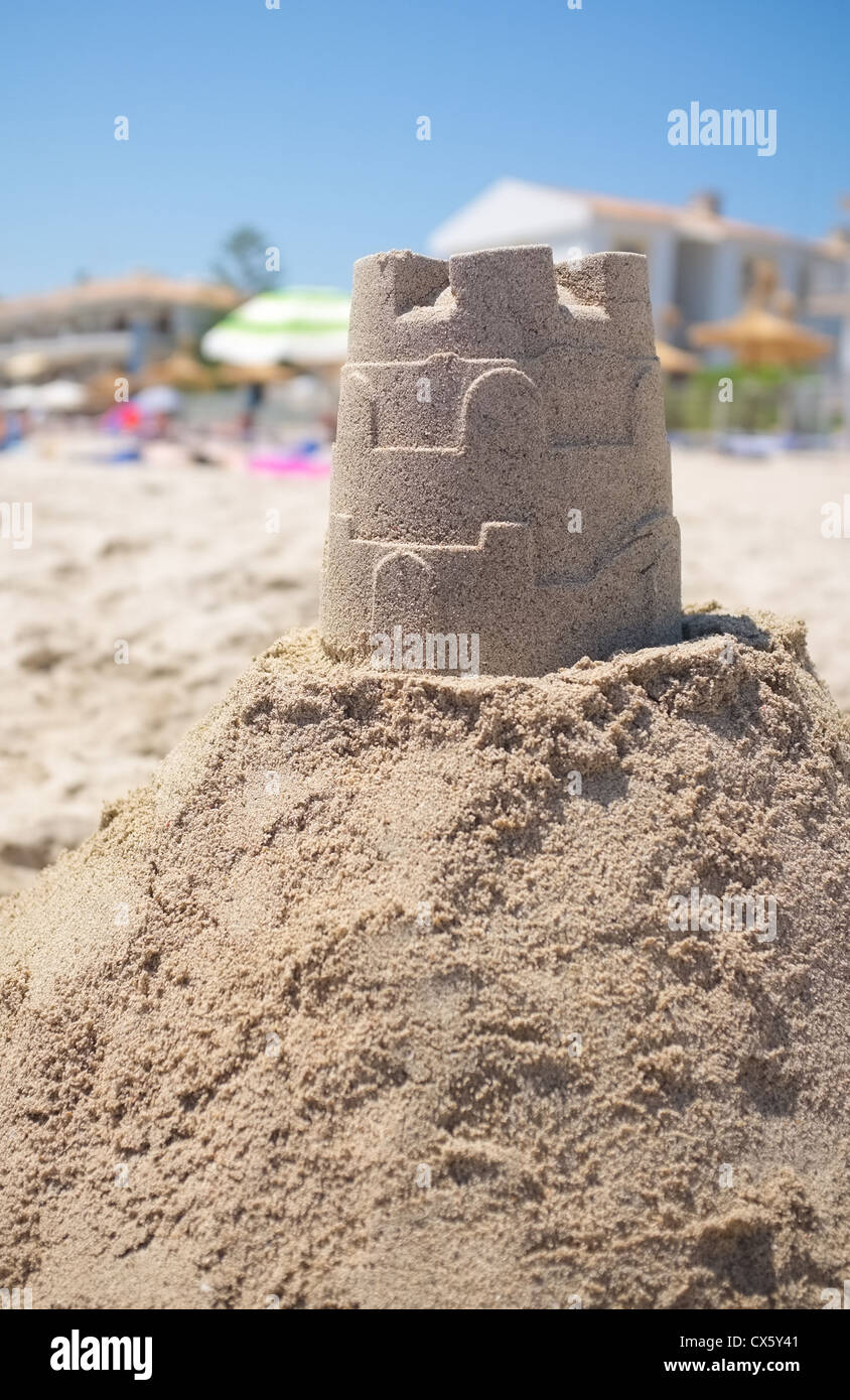 sand castle on sunny beach Stock Photo - Alamy