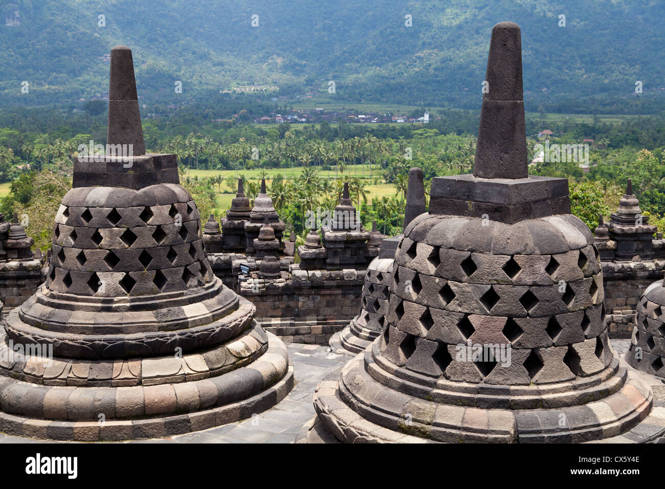 Stupas on the Buddhist Temple Borobudur in Indonesia Stock Photo - Alamy