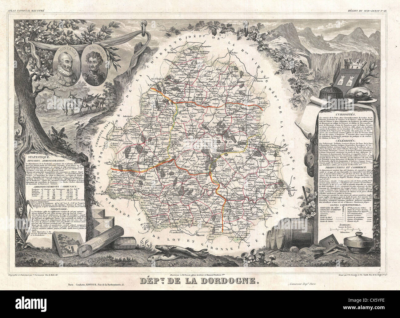 Map of dordogne hi-res stock photography and images - Alamy