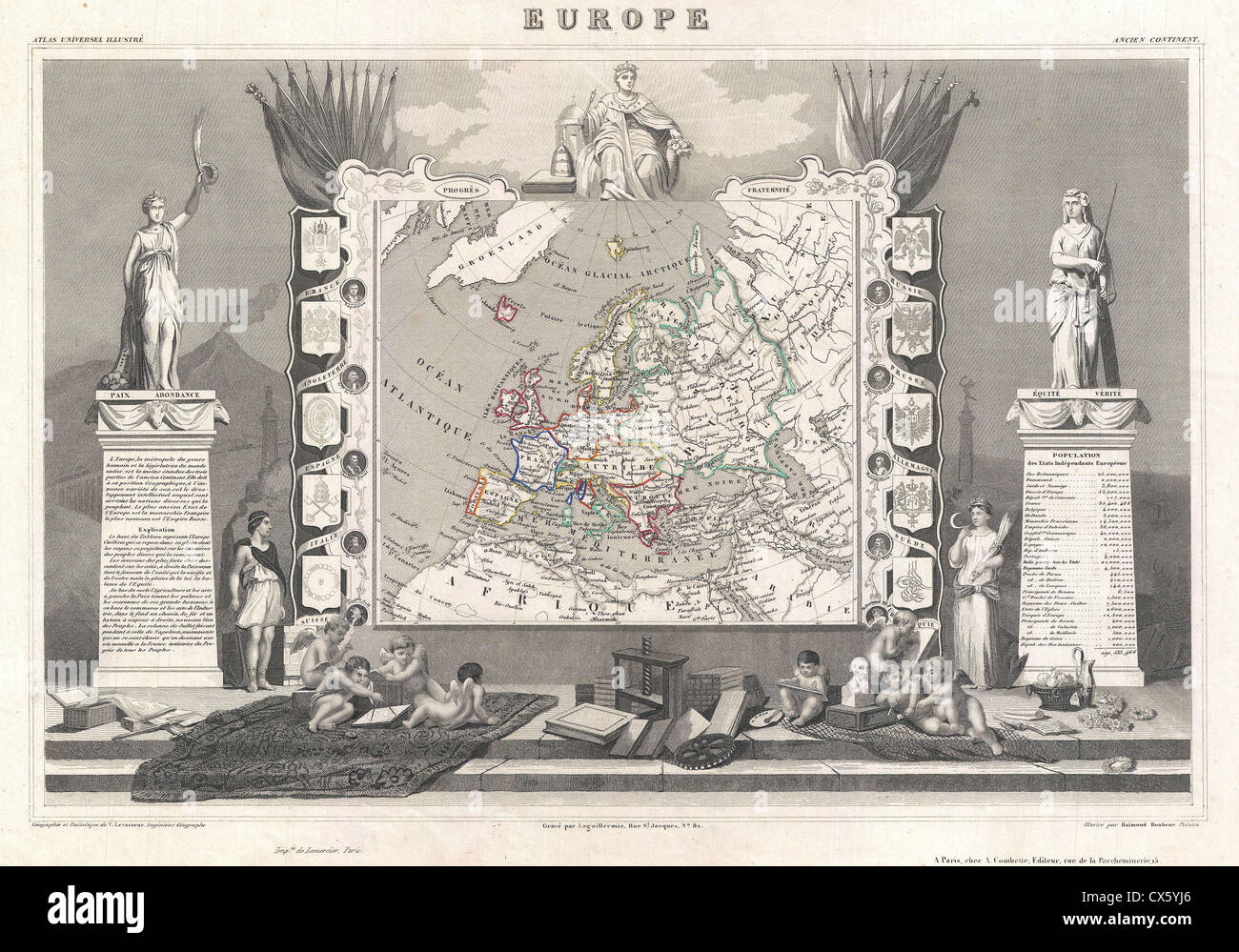 Levasseur map of europe hi-res stock photography and images - Alamy