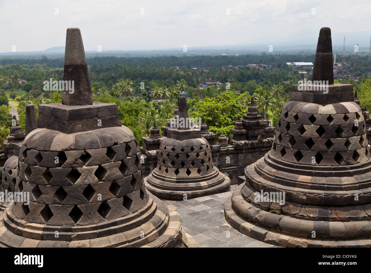 Stupas on the Buddhist Temple Borobudur in Indonesia Stock Photo - Alamy