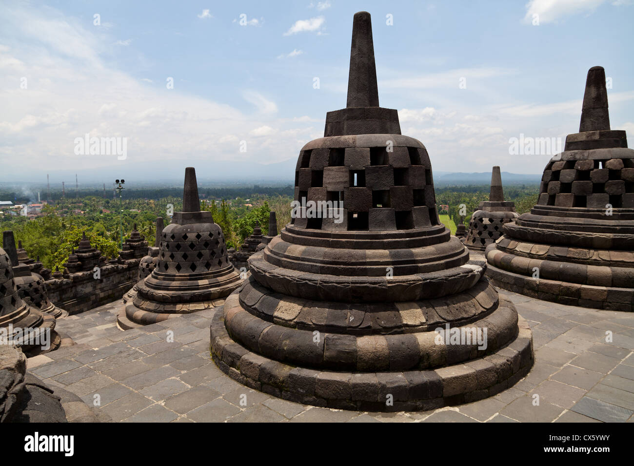 Stupas on the Buddhist Temple Borobudur in Indonesia Stock Photo - Alamy
