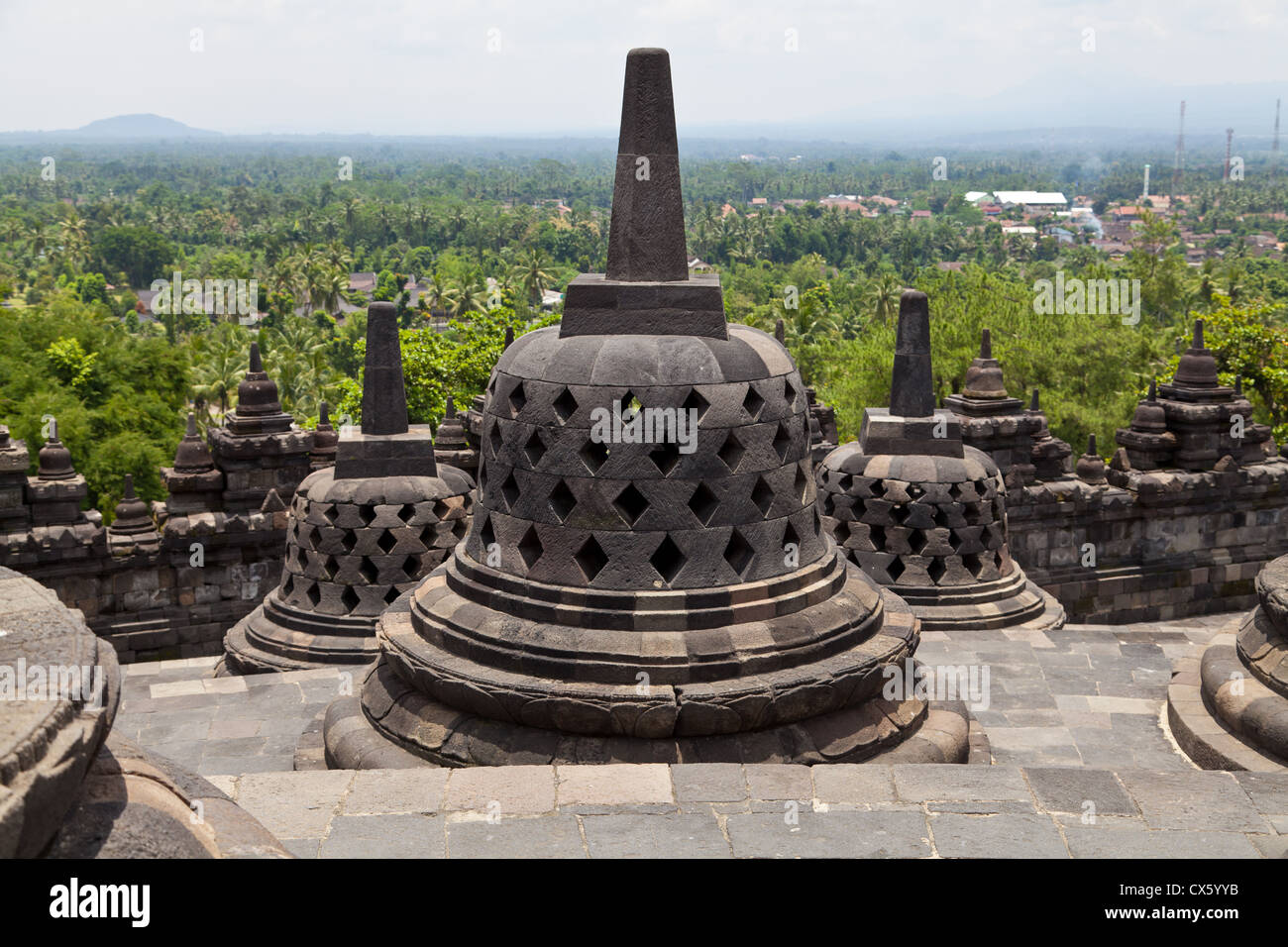 Stupas on the Buddhist Temple Borobudur in Indonesia Stock Photo - Alamy