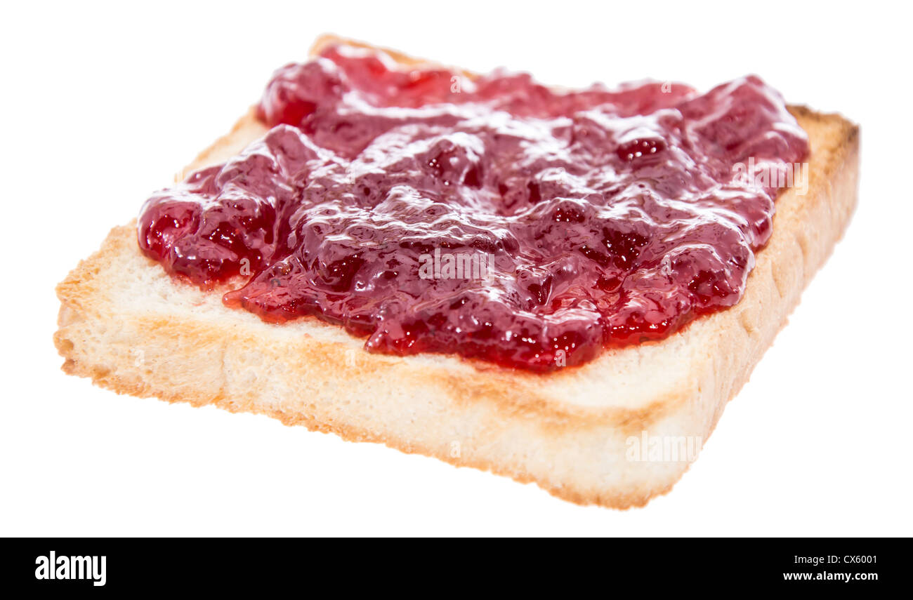 Toast with jam isolated on white background Stock Photo - Alamy