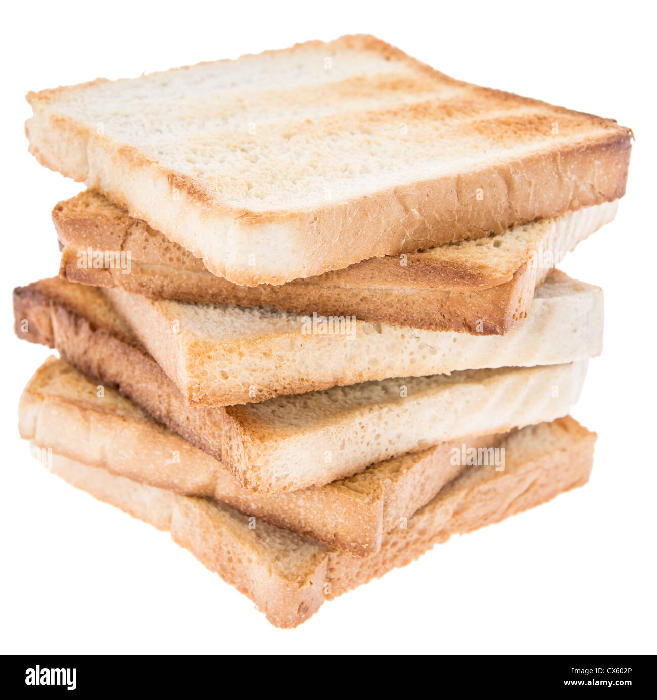 Stacked Toast isolated on white background Stock Photo - Alamy