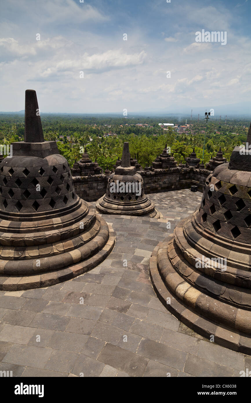 Stupas on the Buddhist Temple Borobudur in Indonesia Stock Photo - Alamy