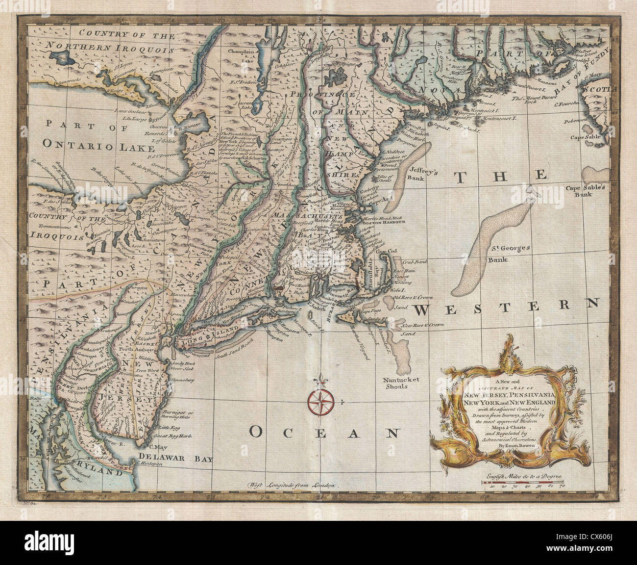 1747 bowen map of new jersey hi-res stock photography and images - Alamy