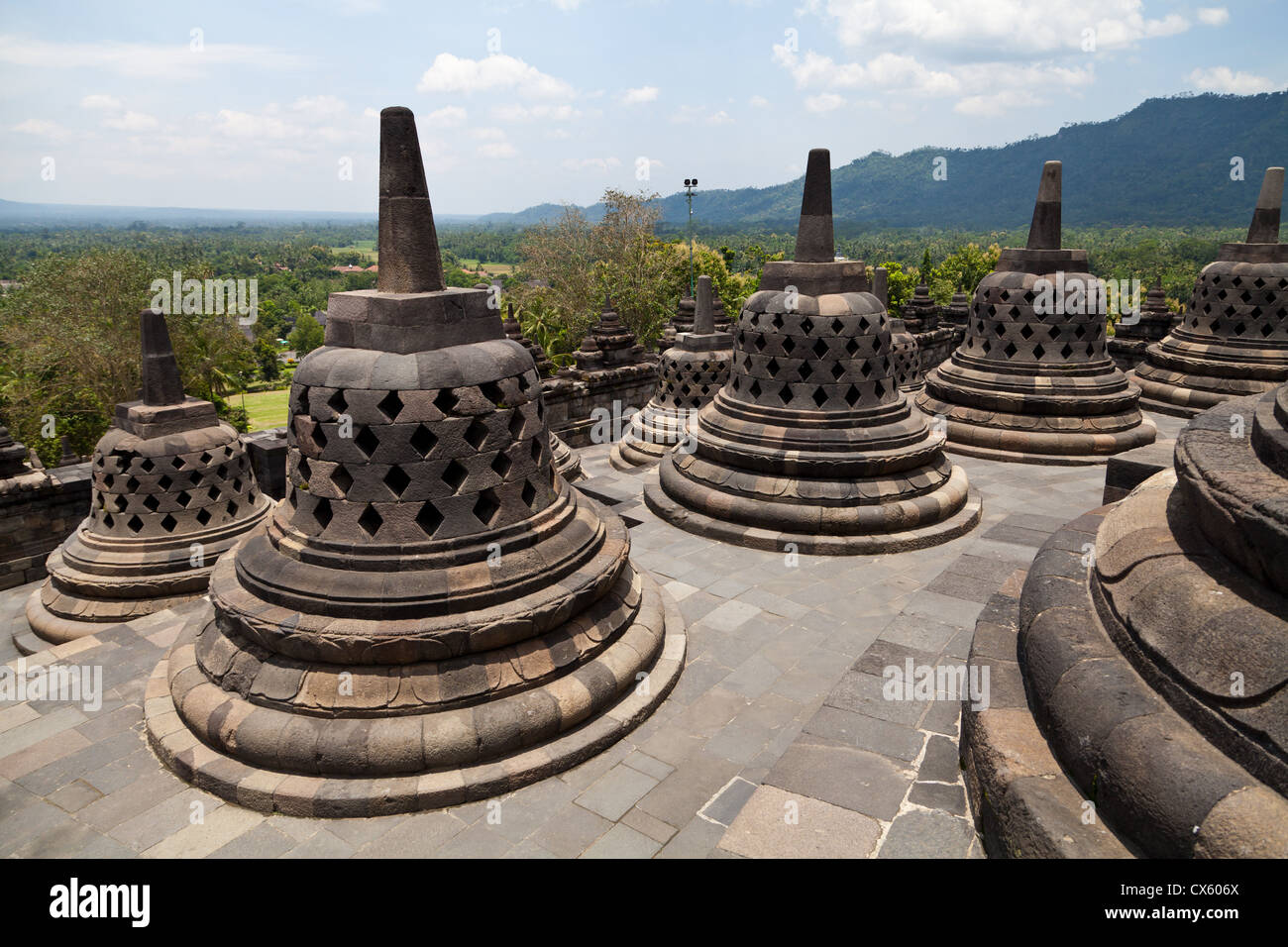 Stupas on the Buddhist Temple Borobudur in Indonesia Stock Photo - Alamy
