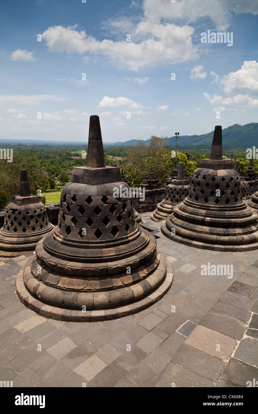 Stupas on the Buddhist Temple Borobudur in Indonesia Stock Photo - Alamy