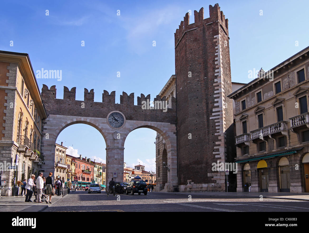 Town gate at the Piazza Bra in Verona, Veneto, Italy Stock Photo - Alamy