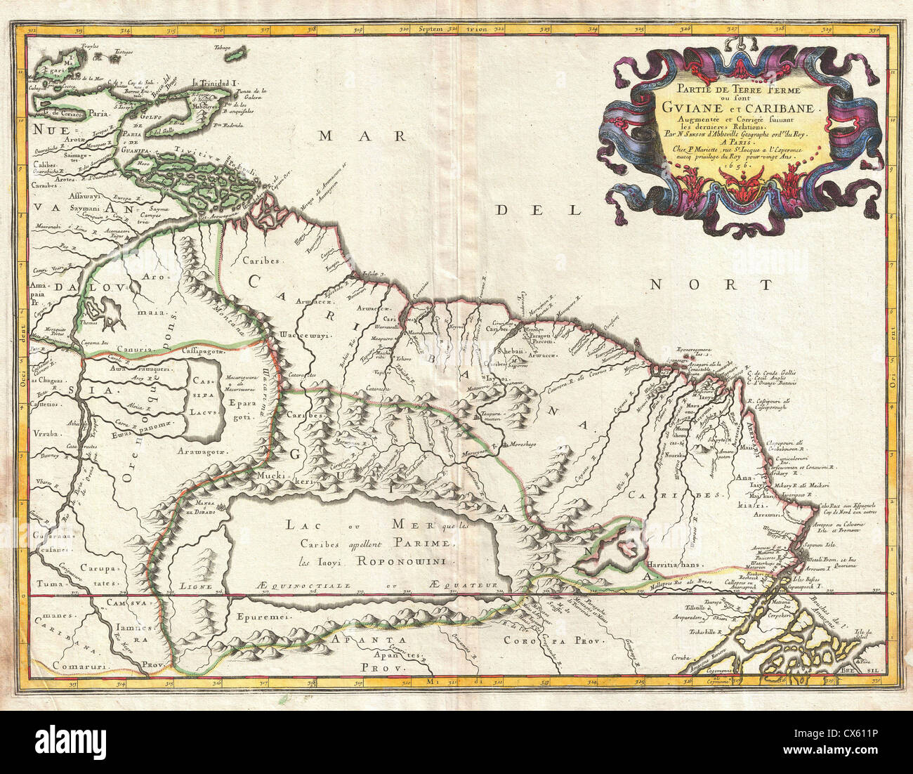 Sanson map of guiana hi-res stock photography and images - Alamy