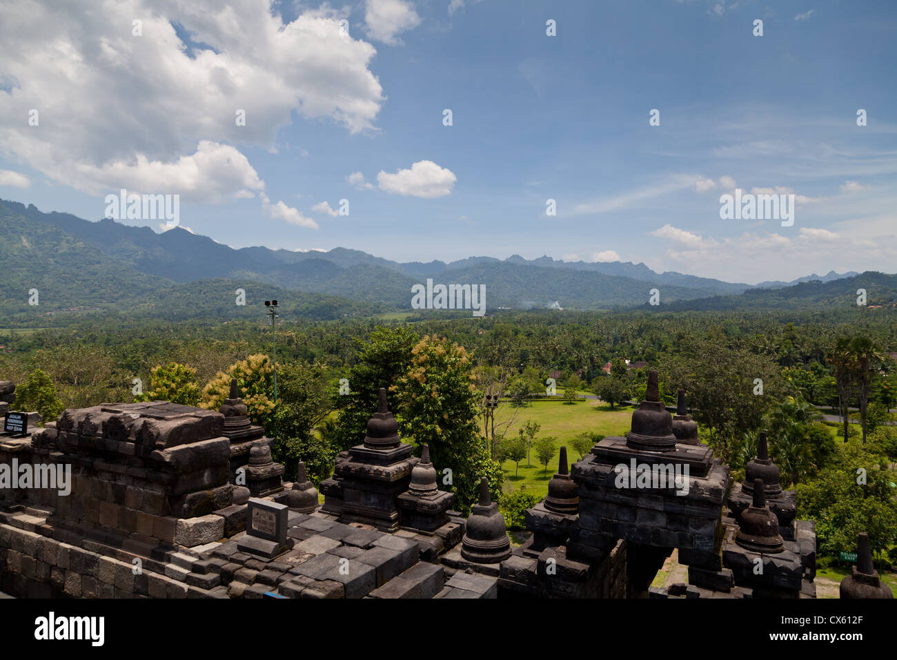 View onto the Landscape from the Temple Borobudur in Indonesia Stock ...