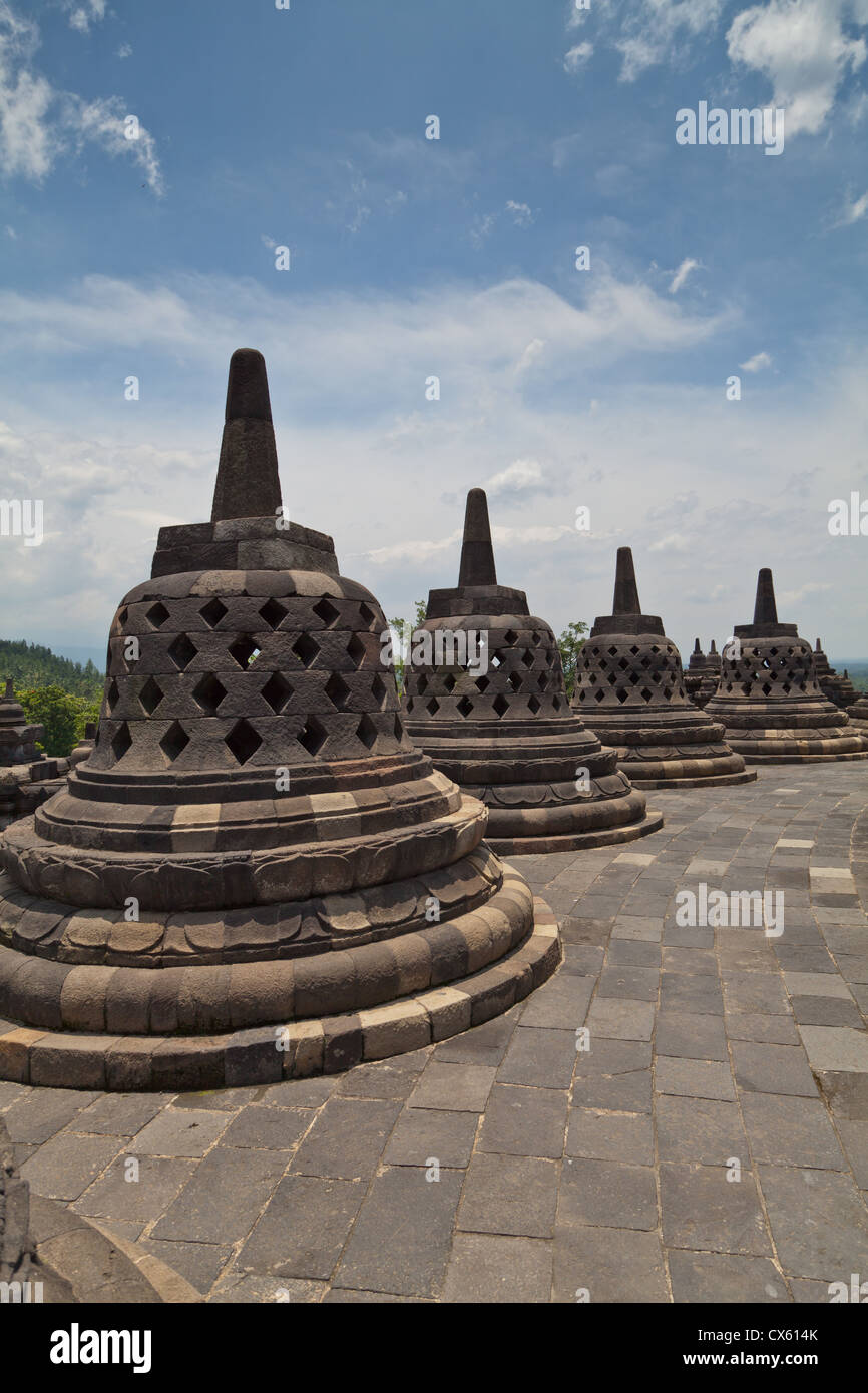 Stupas on the Buddhist Temple Borobudur in Indonesia Stock Photo - Alamy