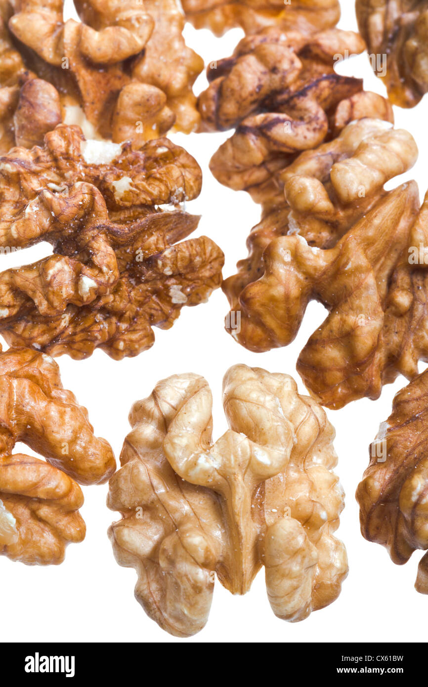 peeled walnut kernels isolated on white background close up Stock Photo ...