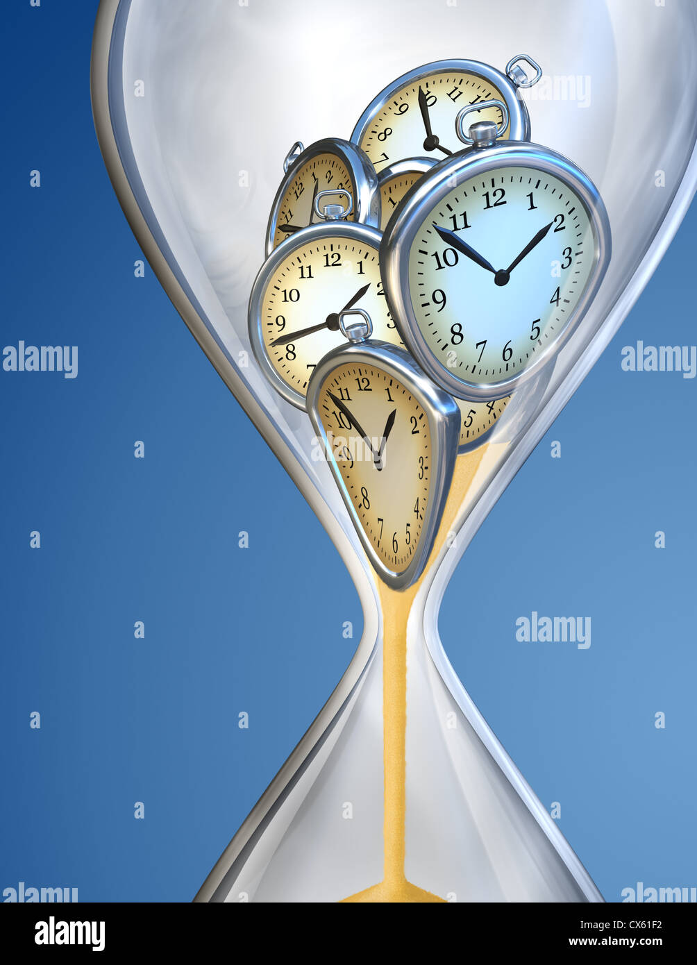 Hourglass time clock with sand Stock Photo - Alamy