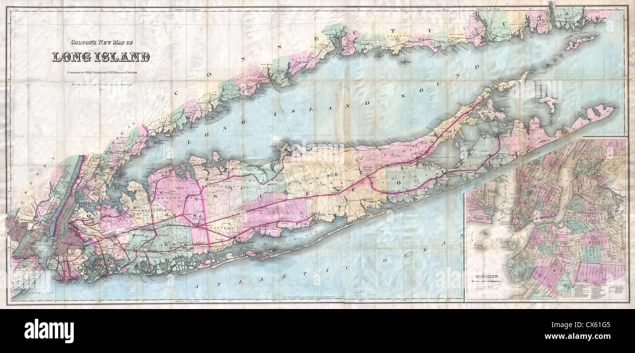 Map of long island hi-res stock photography and images - Alamy