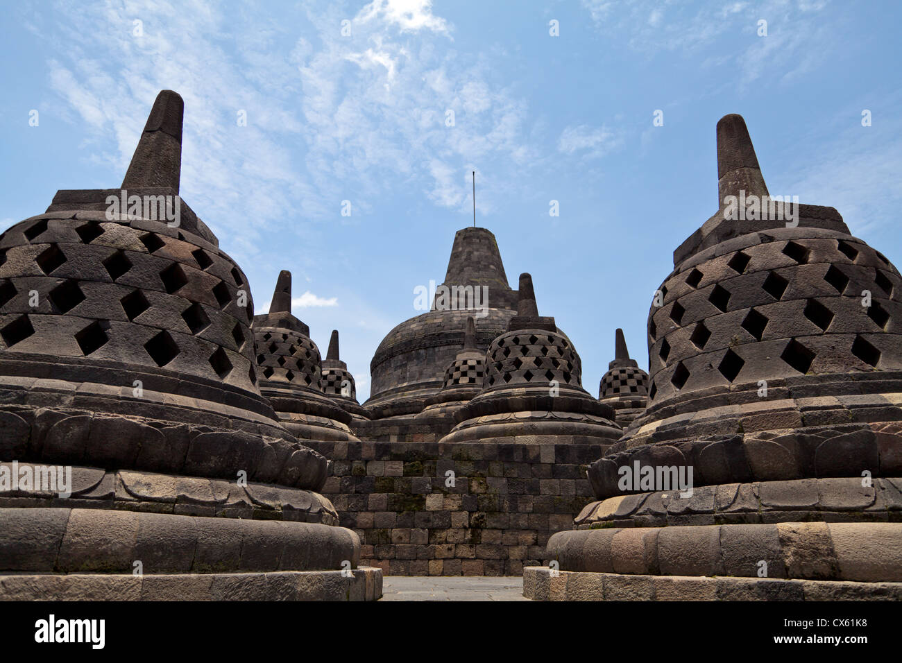 Stupas on the Buddhist Temple Borobudur in Indonesia Stock Photo - Alamy