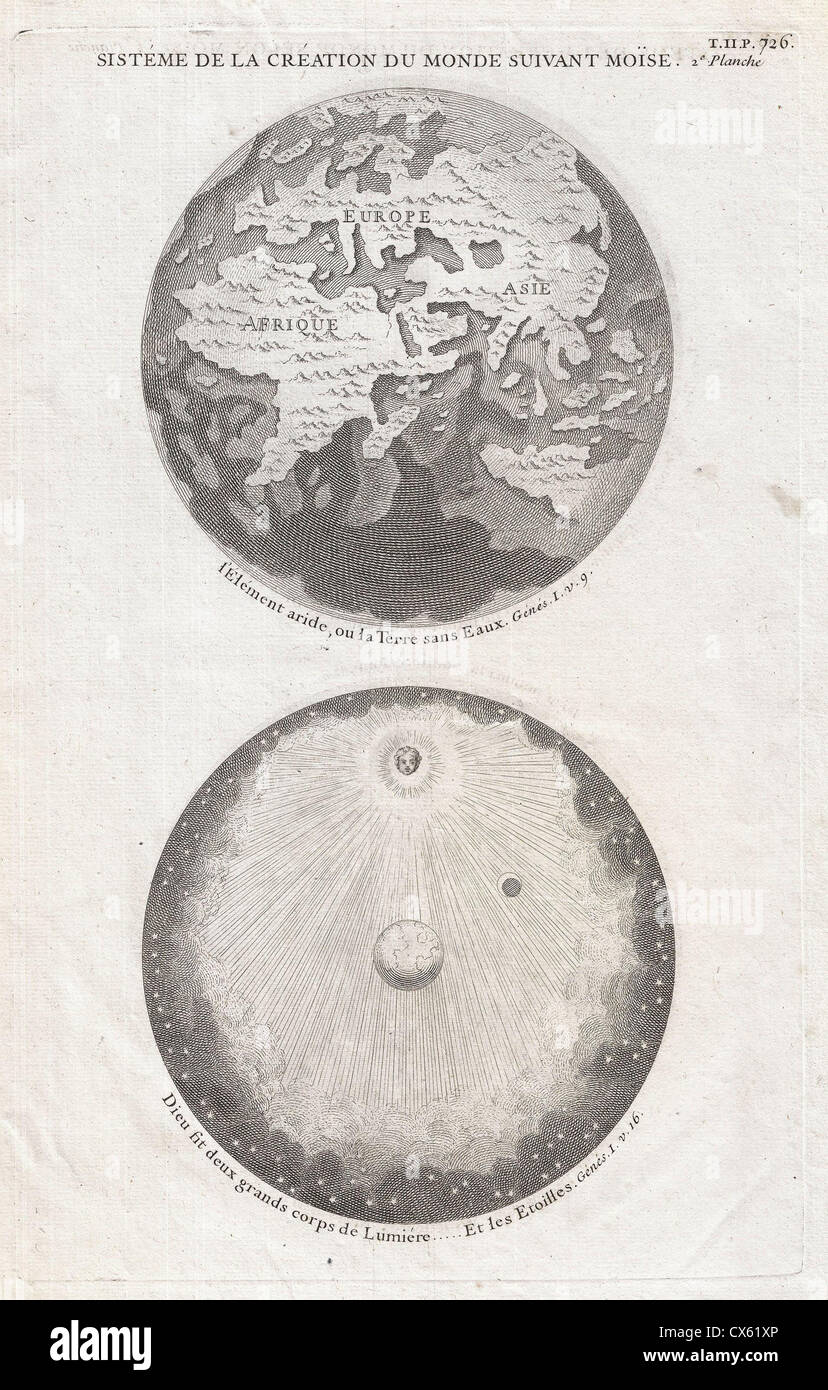 1728 Calmet Map of the Ancient World Showing the Creation of the ...