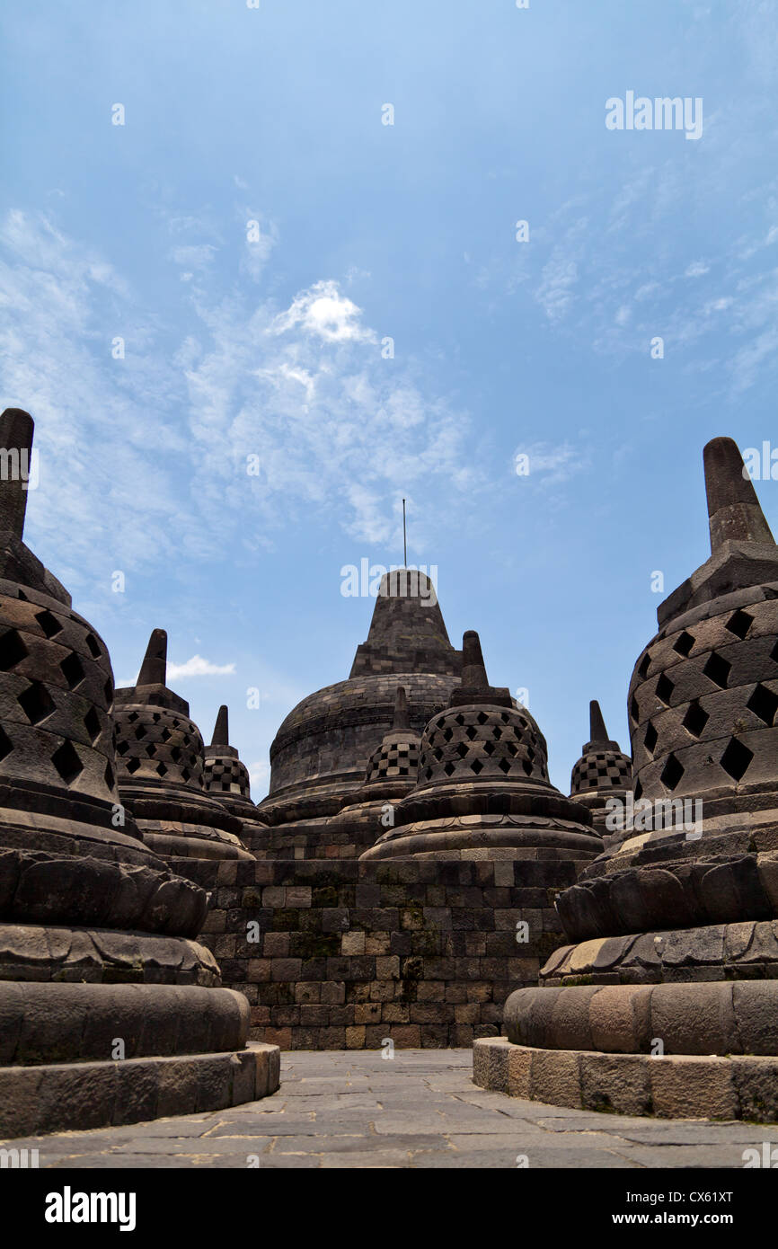 Stupas on the Buddhist Temple Borobudur in Indonesia Stock Photo - Alamy