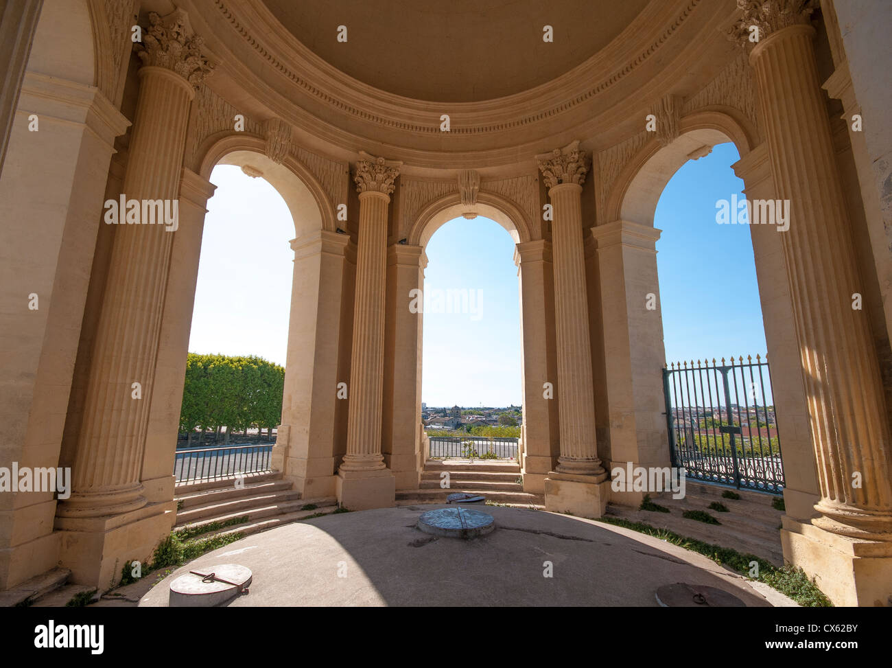 Water Tower in Peyrou Garden in Montpellier, Southern France Stock ...