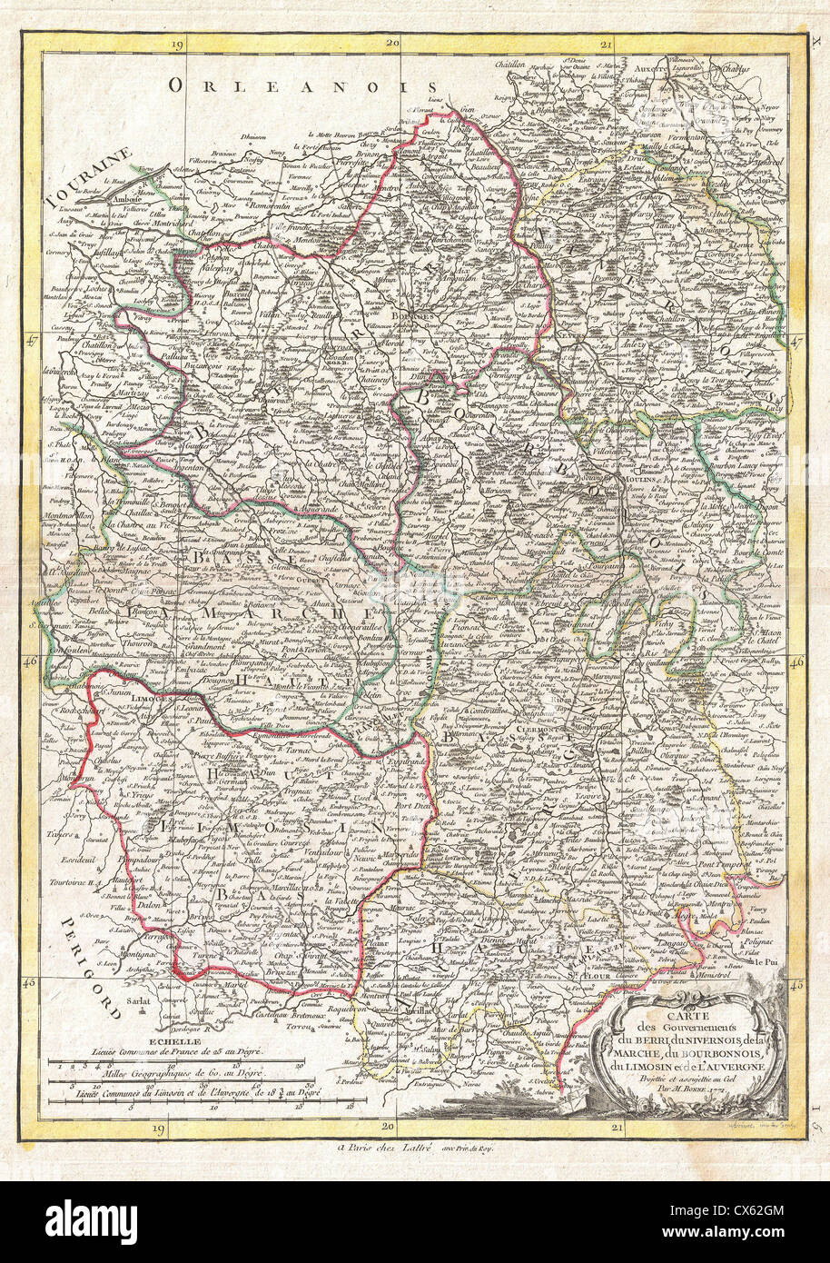 Bonne map of the auvergne hi-res stock photography and images - Alamy