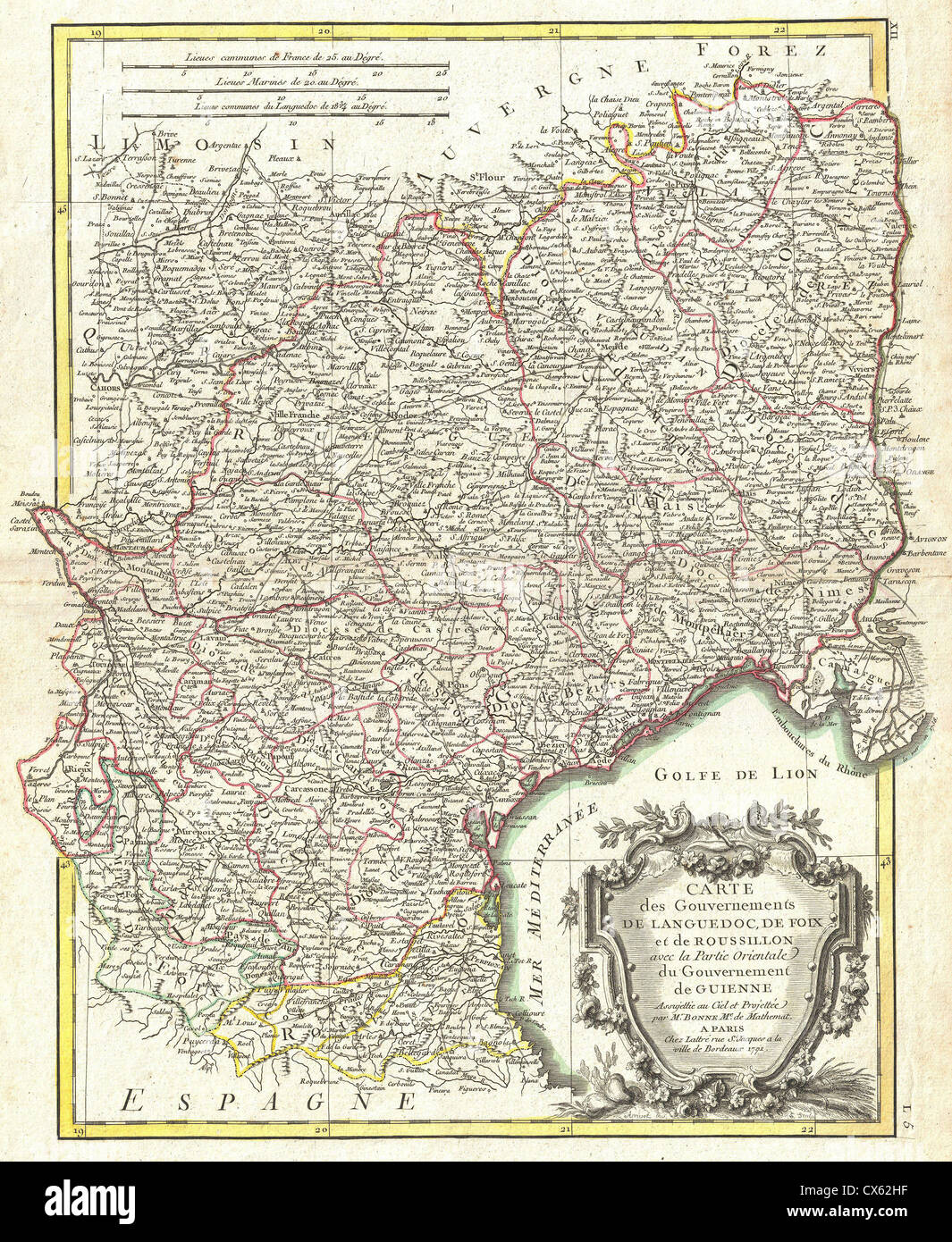 Languedoc map hi-res stock photography and images - Alamy