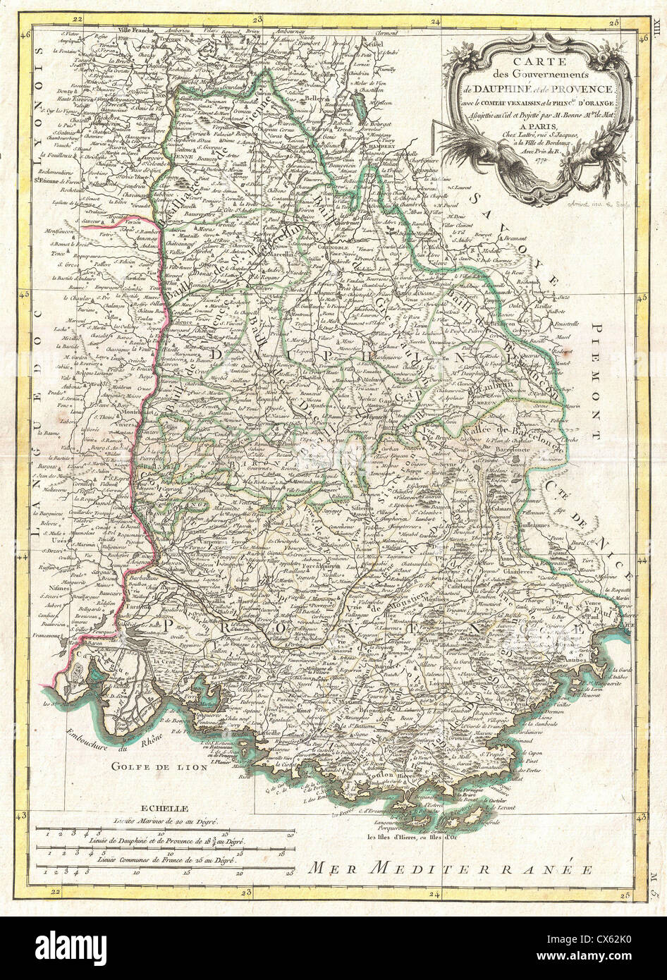 Map of the dauphine hi-res stock photography and images - Alamy