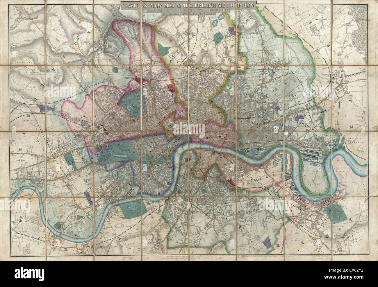 London 1852 map hi-res stock photography and images - Alamy