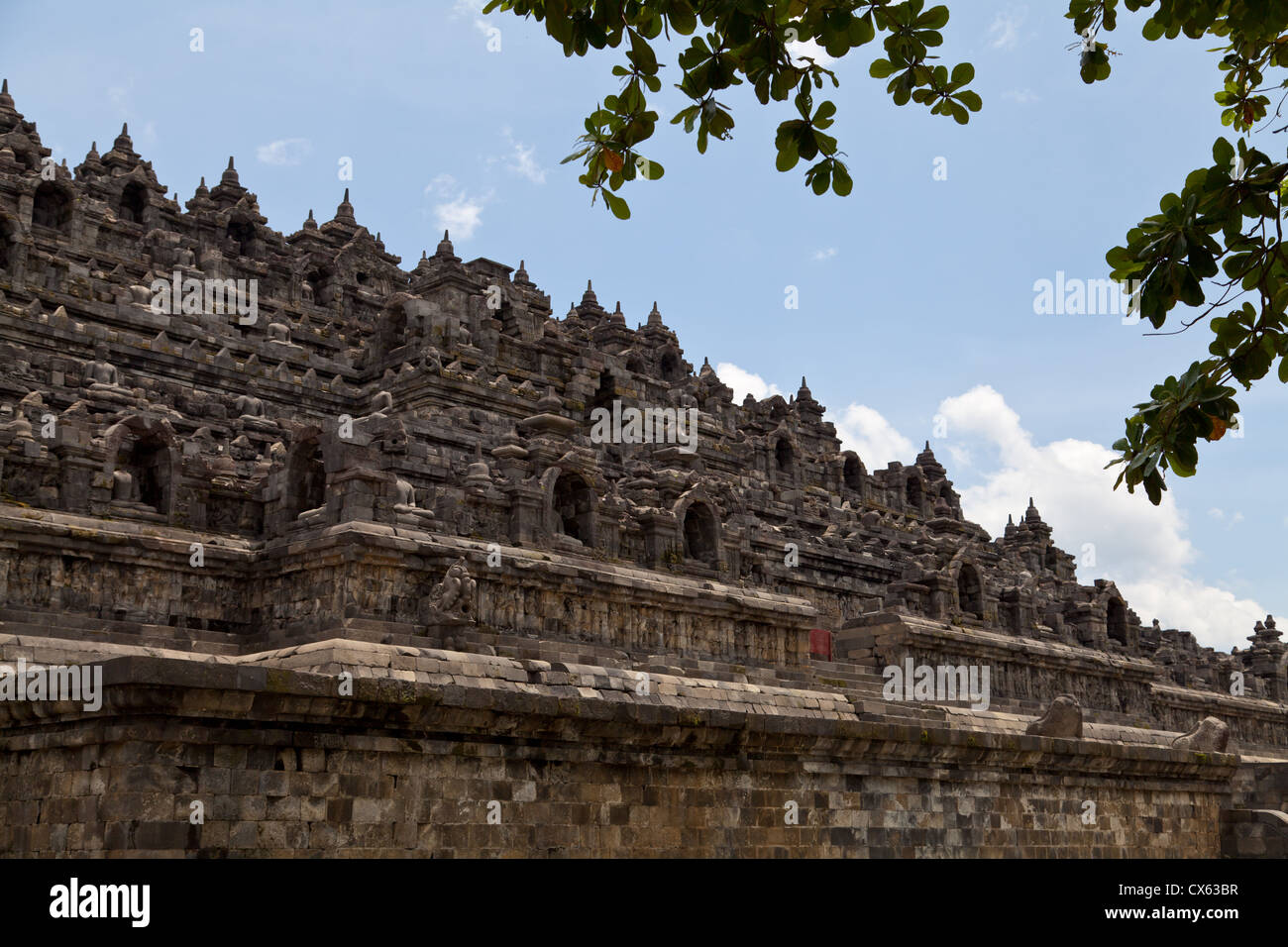 View onto the famous Buddhist Temple Borobudur in Indonesia Stock Photo ...