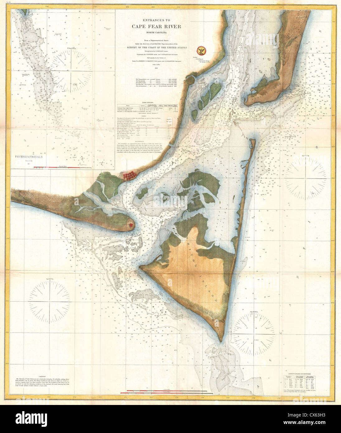 1866 U.S.C.S. Map of Cape Fear and Vicinity, North Carolina Stock Photo ...