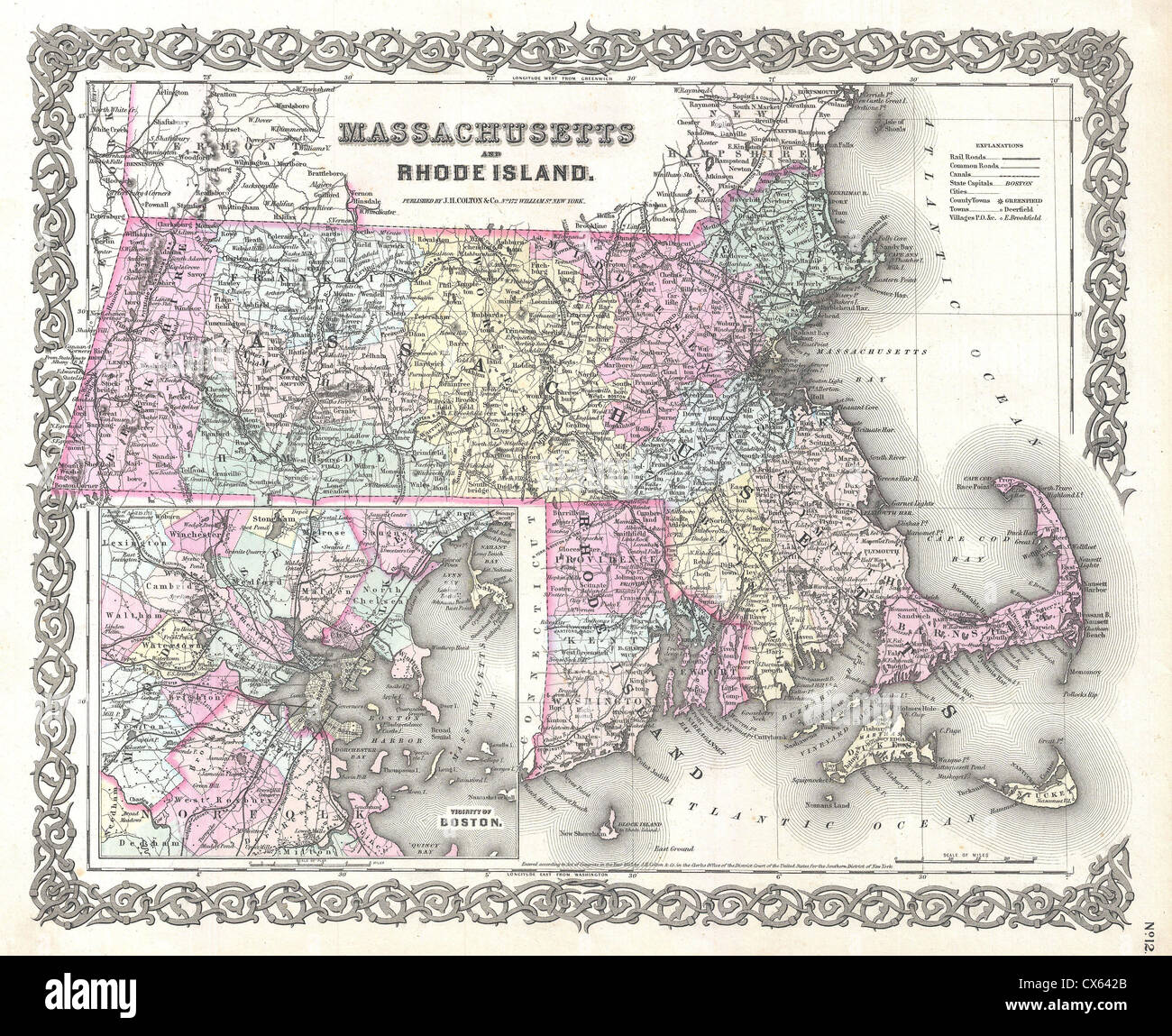 Map of massachusetts hi-res stock photography and images - Alamy