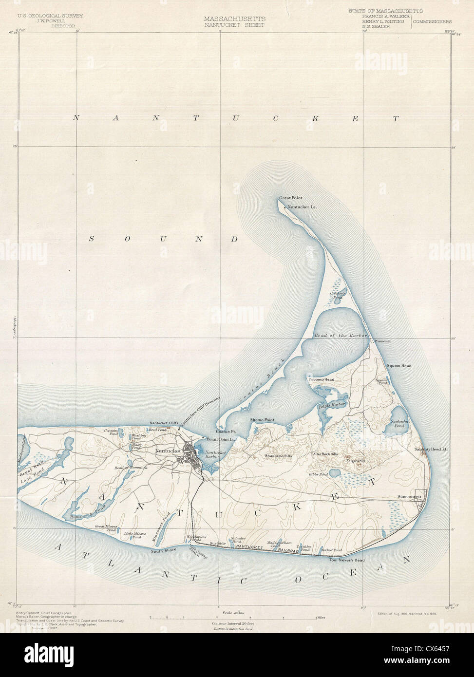 The 1898 U.S. Geological Survey map of Nantucket, Massachusetts offers ...