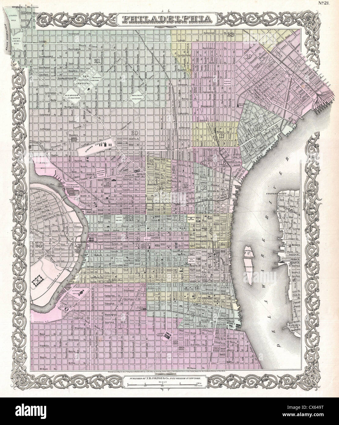 Antique map of philadelphia hi-res stock photography and images - Alamy