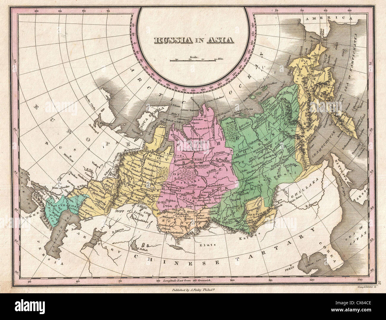 Map of asia russia hi-res stock photography and images - Alamy